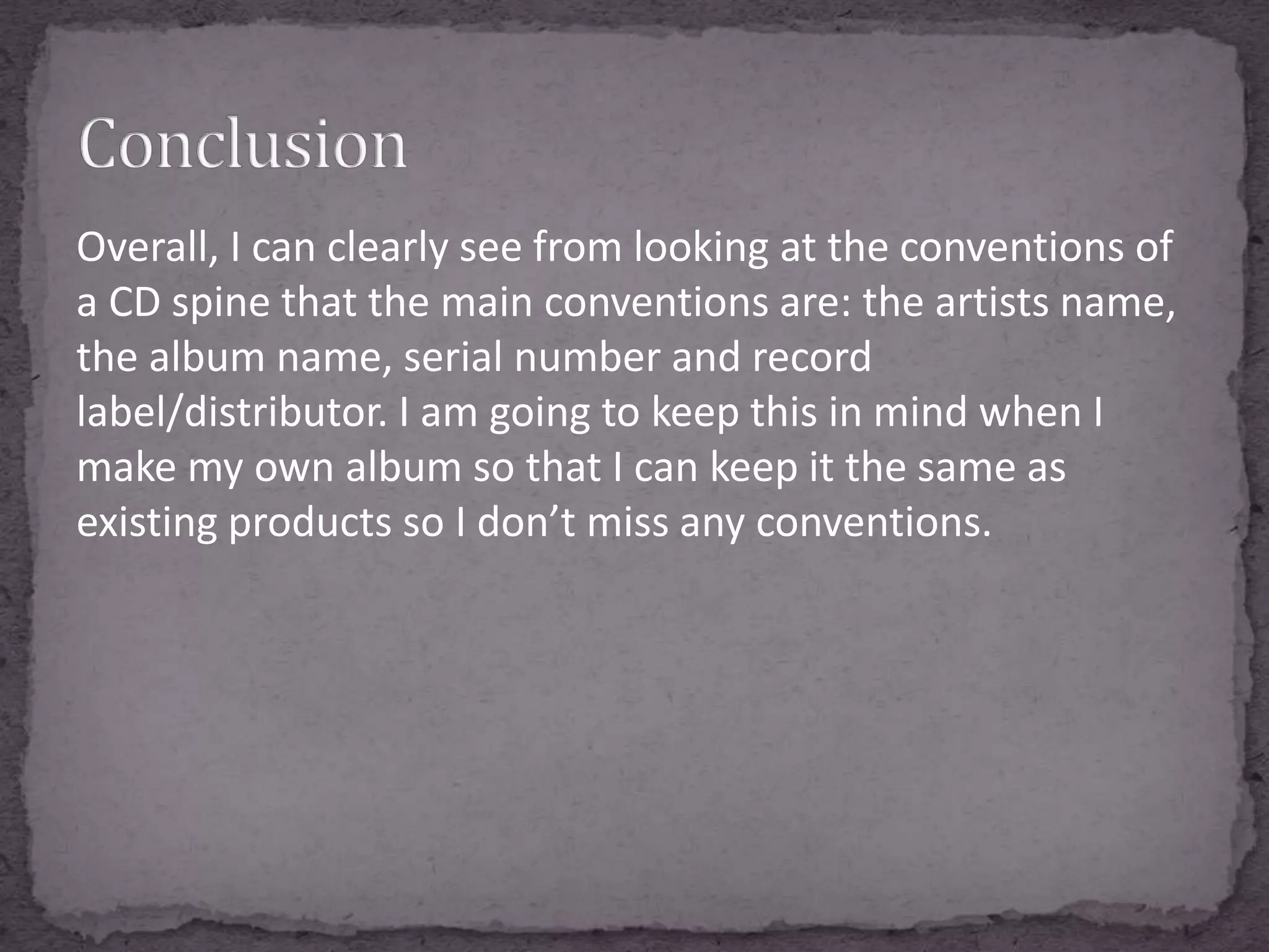 CD Spine Conventions | PPTX