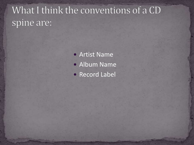 CD Spine Conventions | PPT