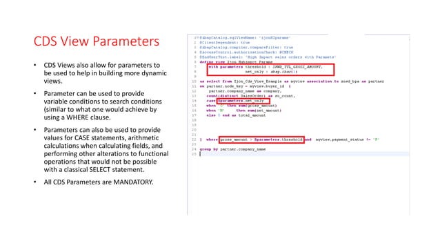 CDS Views.pptx | Databases | Computer Software and Applications