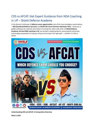 CDS vs AFCAT Get Expert Guidance from NDA Coaching in UP.pdf