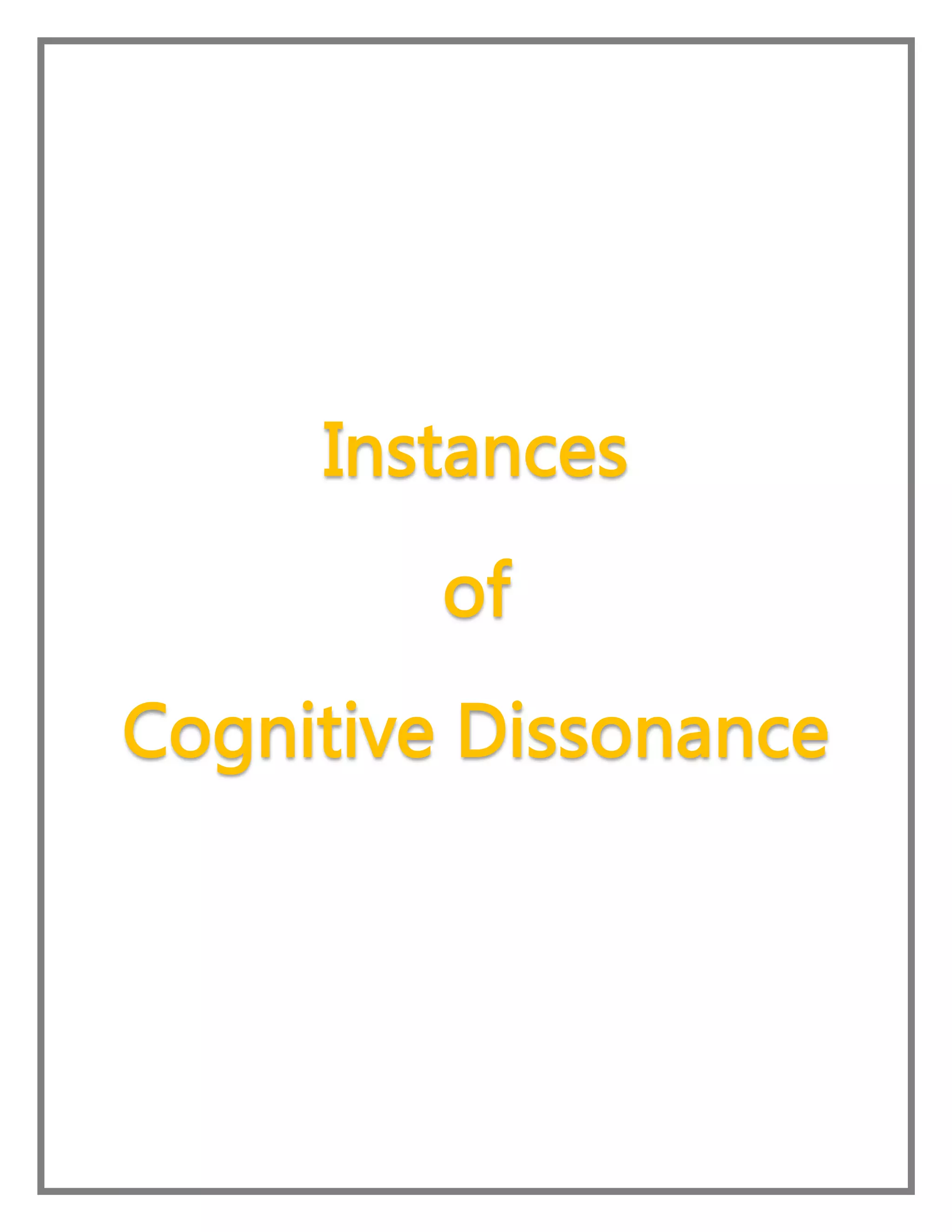 Cognitive Dissonance Theory | PDF