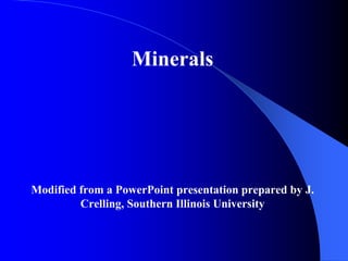 CDT 1 Mineral Properties discussion of minerals | PDF