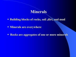 CDT 1 Mineral Properties discussion of minerals | PDF