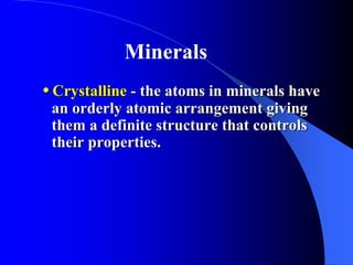 CDT 1 Mineral Properties discussion of minerals | PDF