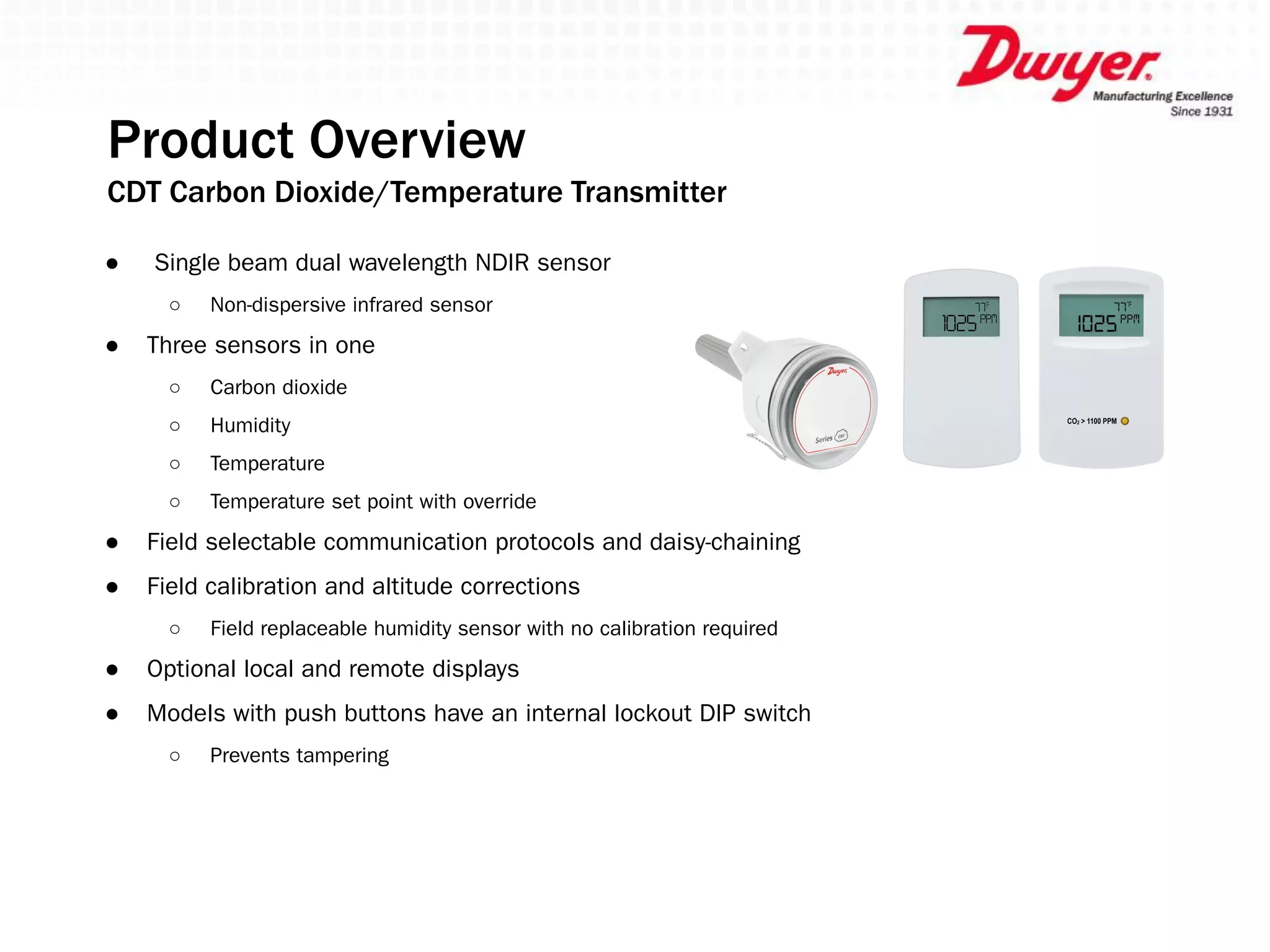 Series CDT / CDTR / CDTV / CDTA Carbon Dioxide/Temperature Transmitters ...