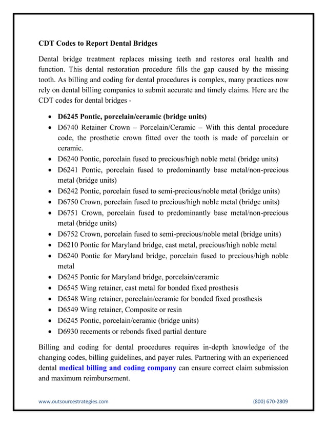 CDT Codes to Report Dental Bridges.pdf