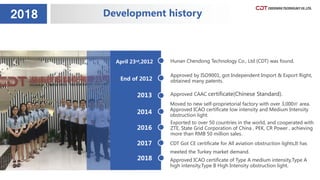CDT Company Profile For Aviation obstruction lights | PPT