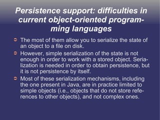Post-graduate course: Object technology: Persistence. | PPT