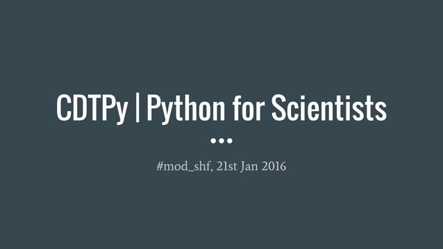 CDTPy | Python for Scientists | PDF