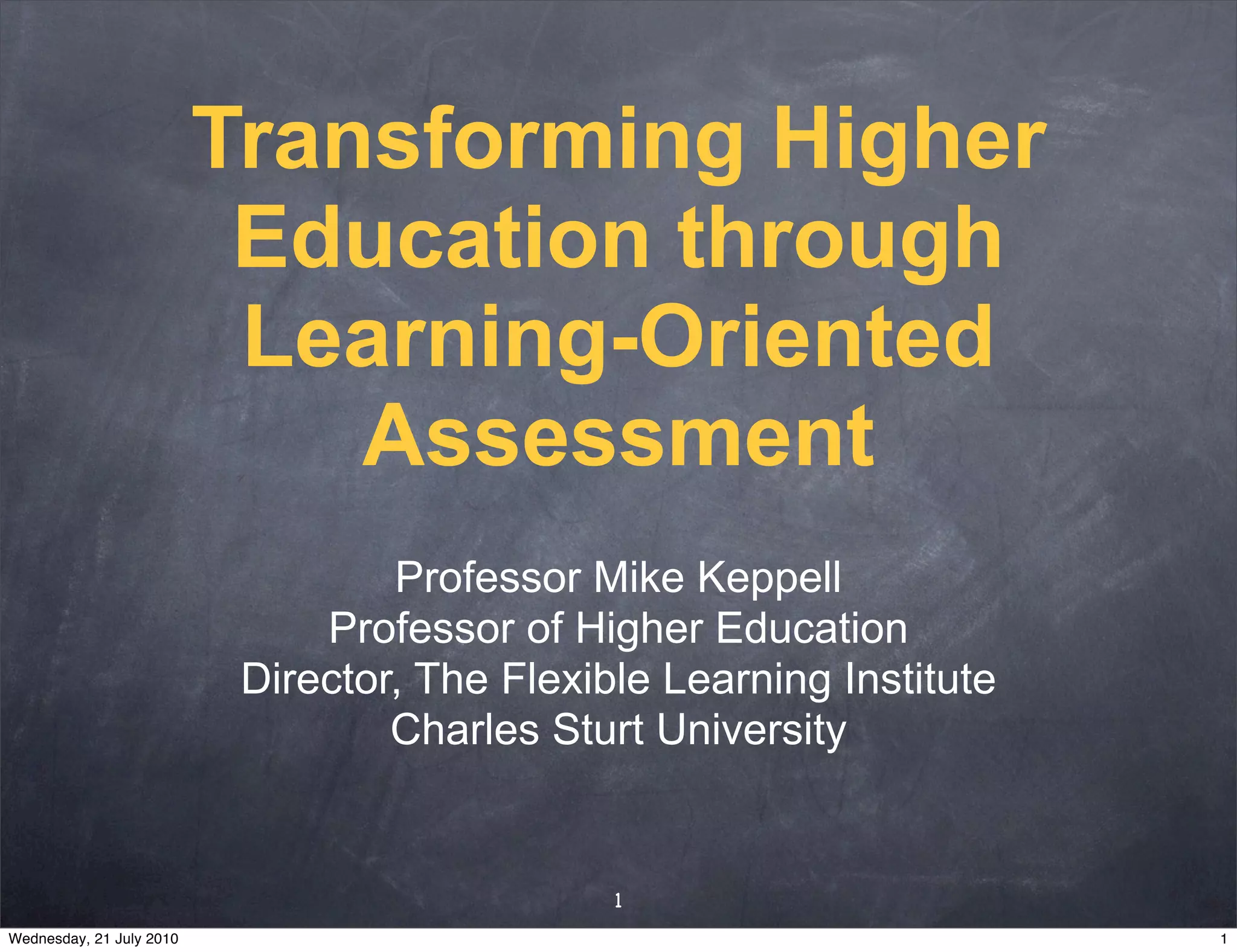 Transforming Higher education through Learning-oriented Assessment | PPT