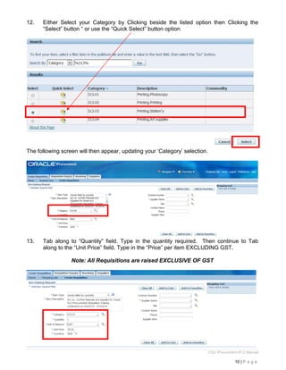 CDU iProcurement R12 Manual | PDF
