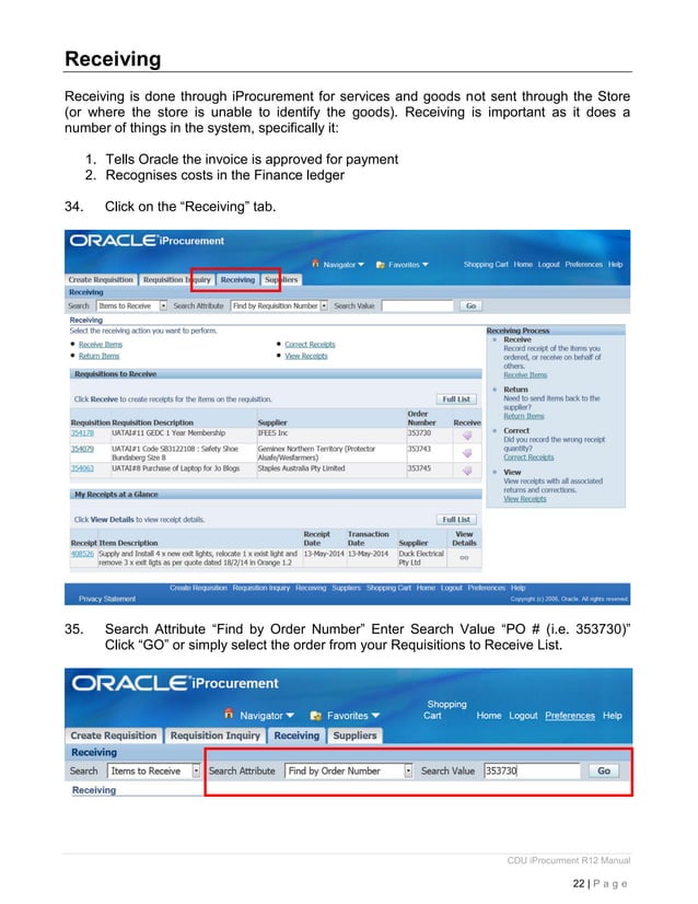 CDU iProcurement R12 Manual | PDF