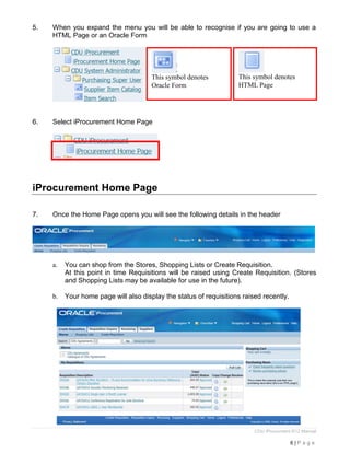 CDU iProcurement R12 Manual | PDF