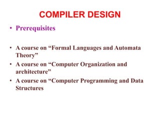 Introduction to compiler design and phases of compiler | PPT