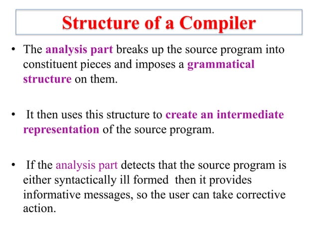 Introduction To Compiler Design And Phases Of Compiler Ppt Programming Languages Computing