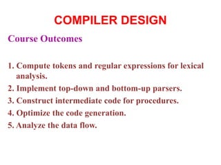 Introduction to compiler design and phases of compiler | PPT