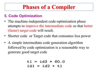Introduction to compiler design and phases of compiler | PPT