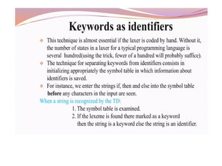 Regular expression to lexical analysis in compiler design | PPT