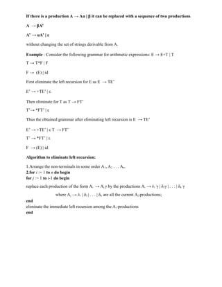 SYNTAX ANALYSIS, PARSING, BACKTRACKING IN COMPILER DESIGN | PDF