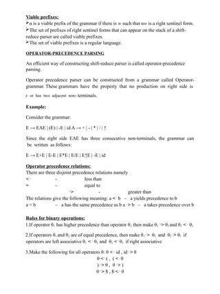 Parsing techniques, notations, methods of parsing in compiler design | PDF