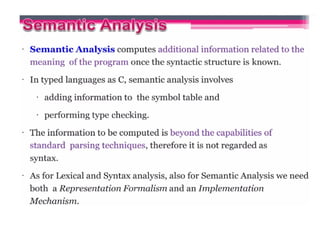 Compiler Deisgn-semantic analysis of Compiler Design | PPTX