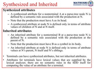 Compiler Design UNIT III PPT (SDD, SDT).pdf