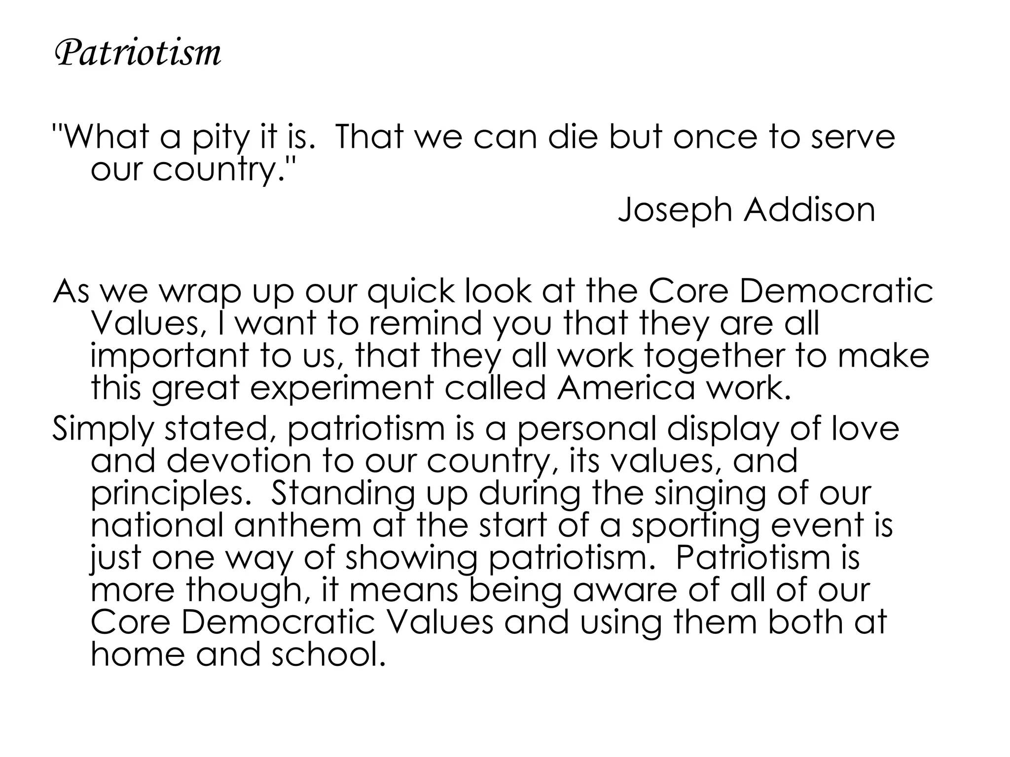 8th grade Core Democratic Values Project | PPT