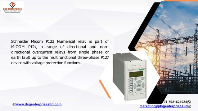 Introduction to Schneider Micom P123 Relay: Enhancing Power System ...