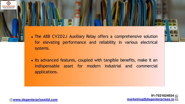 Elevating Performance with the ABB CV2D2J Auxiliary Relay: Key Features ...