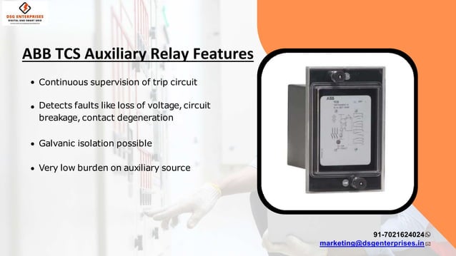 ABB TCS Auxiliary Relay for Reliable Trip Circuit Supervision | PPTX