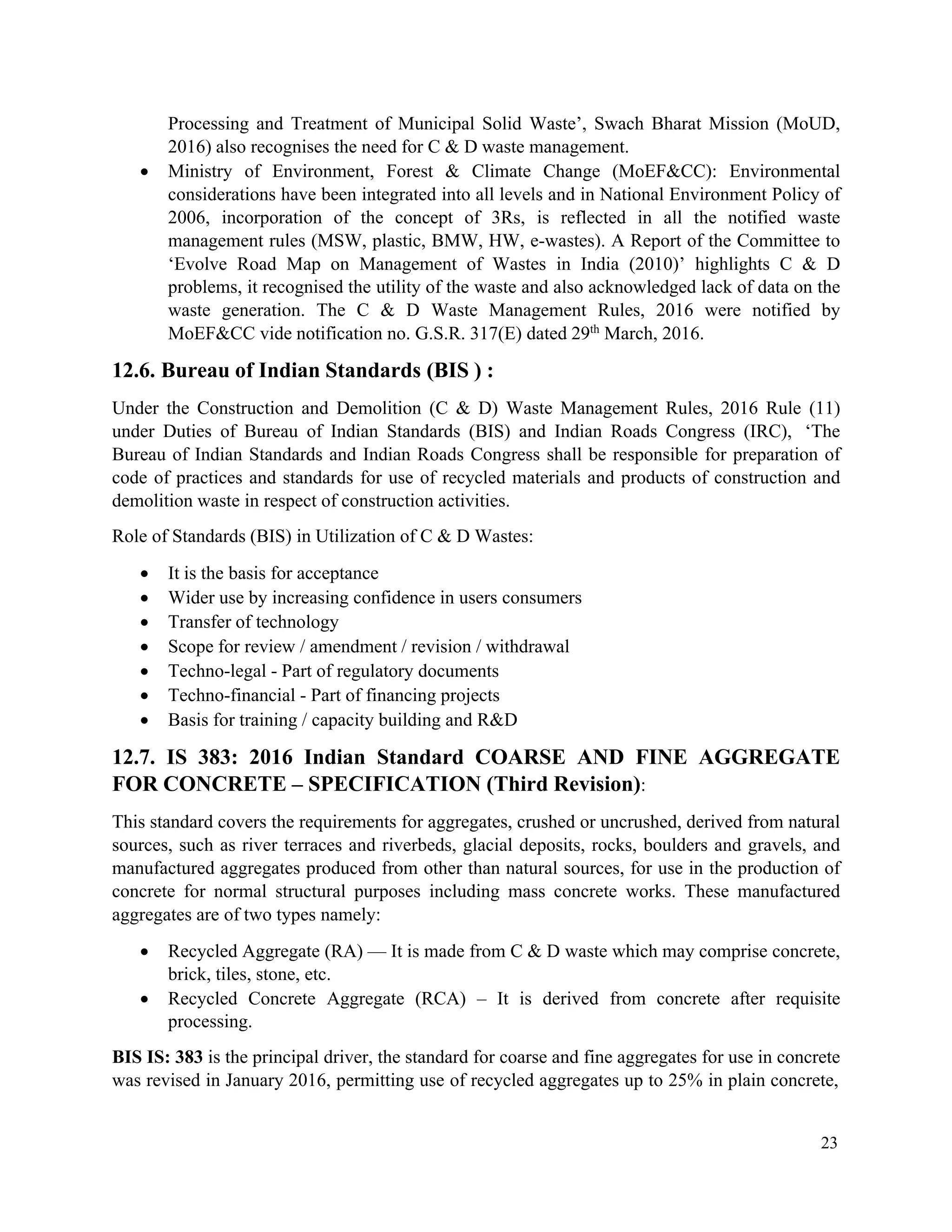 A Documentation on Construction and Demolition waste | PDF
