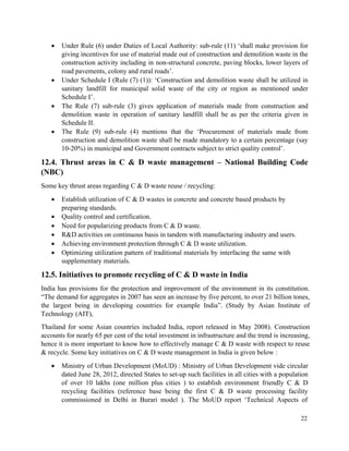 A Documentation on Construction and Demolition waste | PDF