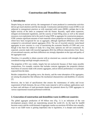 A Documentation on Construction and Demolition waste | PDF
