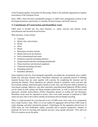 A Documentation on Construction and Demolition waste | PDF