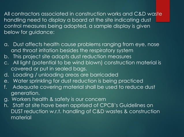 C&D waste management and onsite Dust Mitigation .pptx