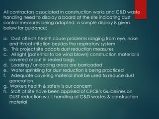C&D waste management and onsite Dust Mitigation .pptx