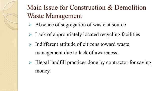 C & d waste management in india | PPTX
