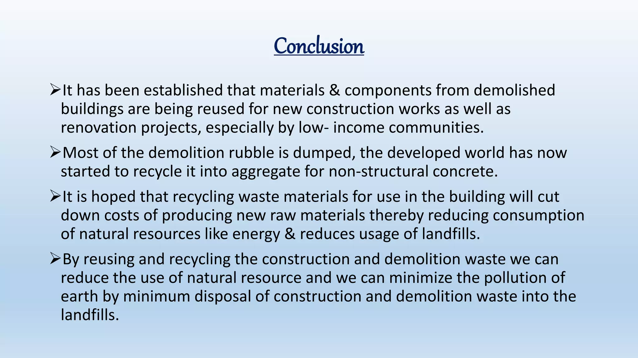 Construction and demolition waste ppt | PPTX