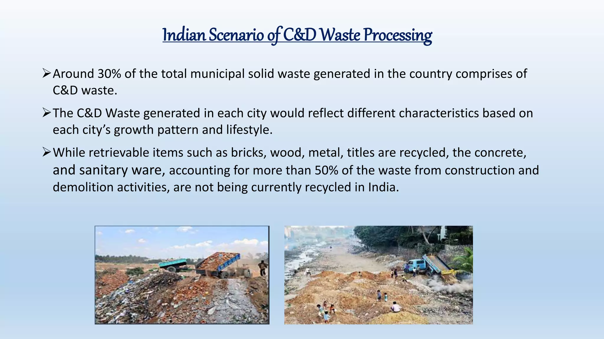 Construction and demolition waste ppt | PPTX