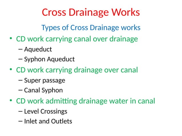 PPT on Types of Cross Drainge works in canal | PPTX