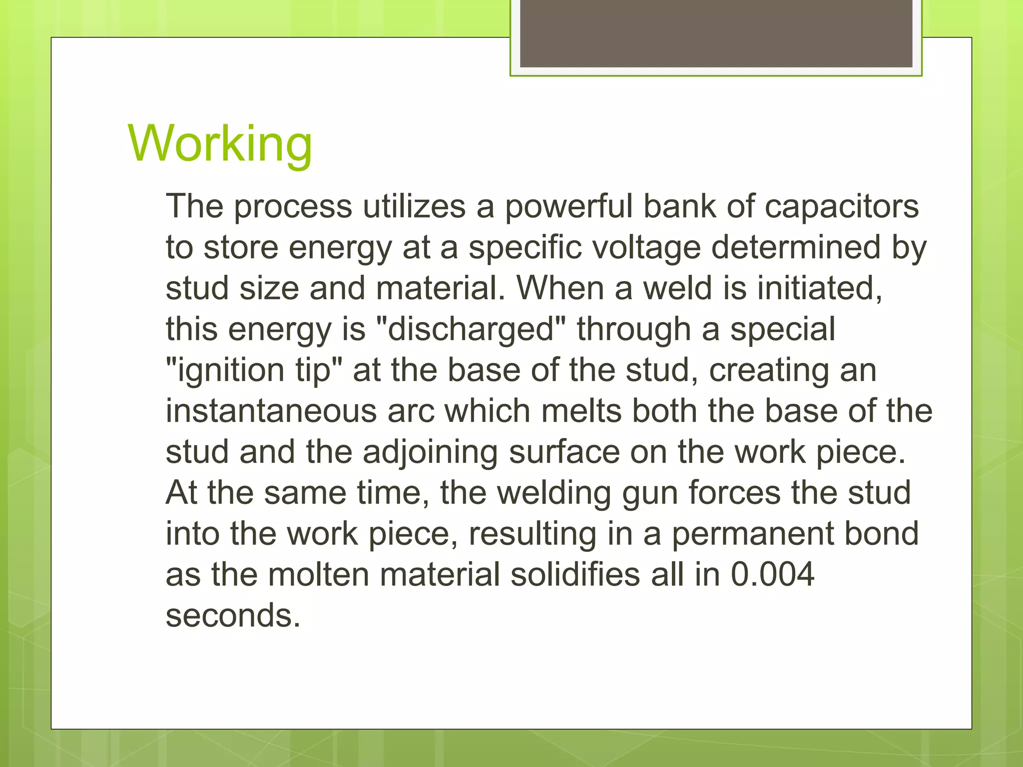 Capacitive Discharge Welding | PPTX