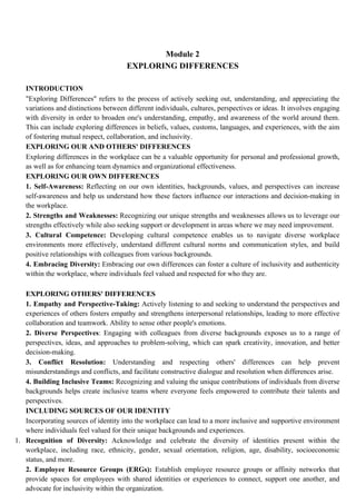 Cultural Diversity at Workplace unit 2- Exploring Difference | PDF