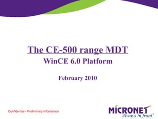 Micronet CE500 Mobile Data Terminal Presentation | PPTX
