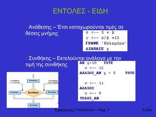 Kεφ 7 - Προγραμματισμός - Εφ. Υπολογιστών | PPT