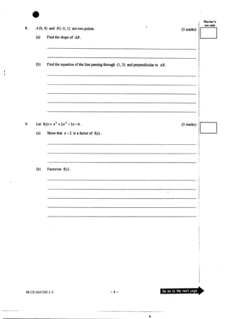 Ce Maths 1998 Paper1(E) | PDF