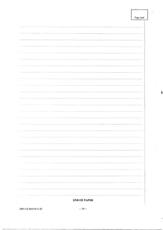 Ce Maths 2001 Paper1(E) | PDF