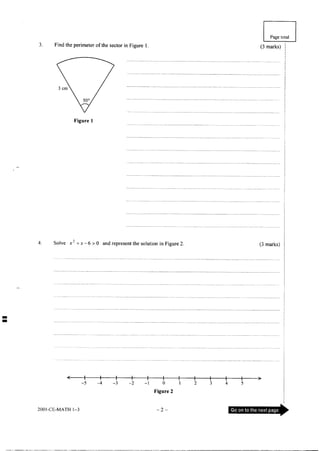 Ce Maths 2001 Paper1(E) | PDF