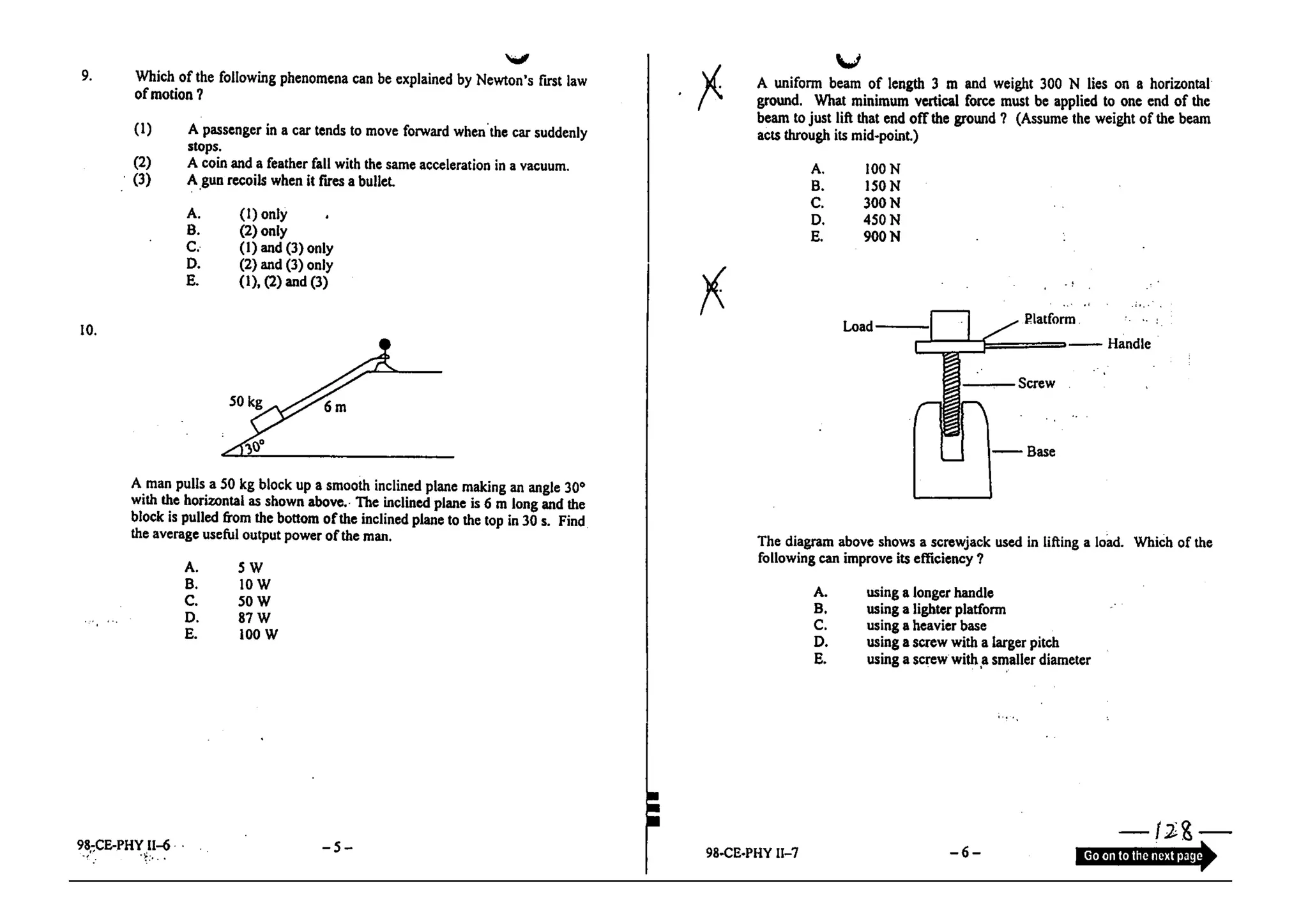 Ce Physics 1998 Paper2(E) | PDF