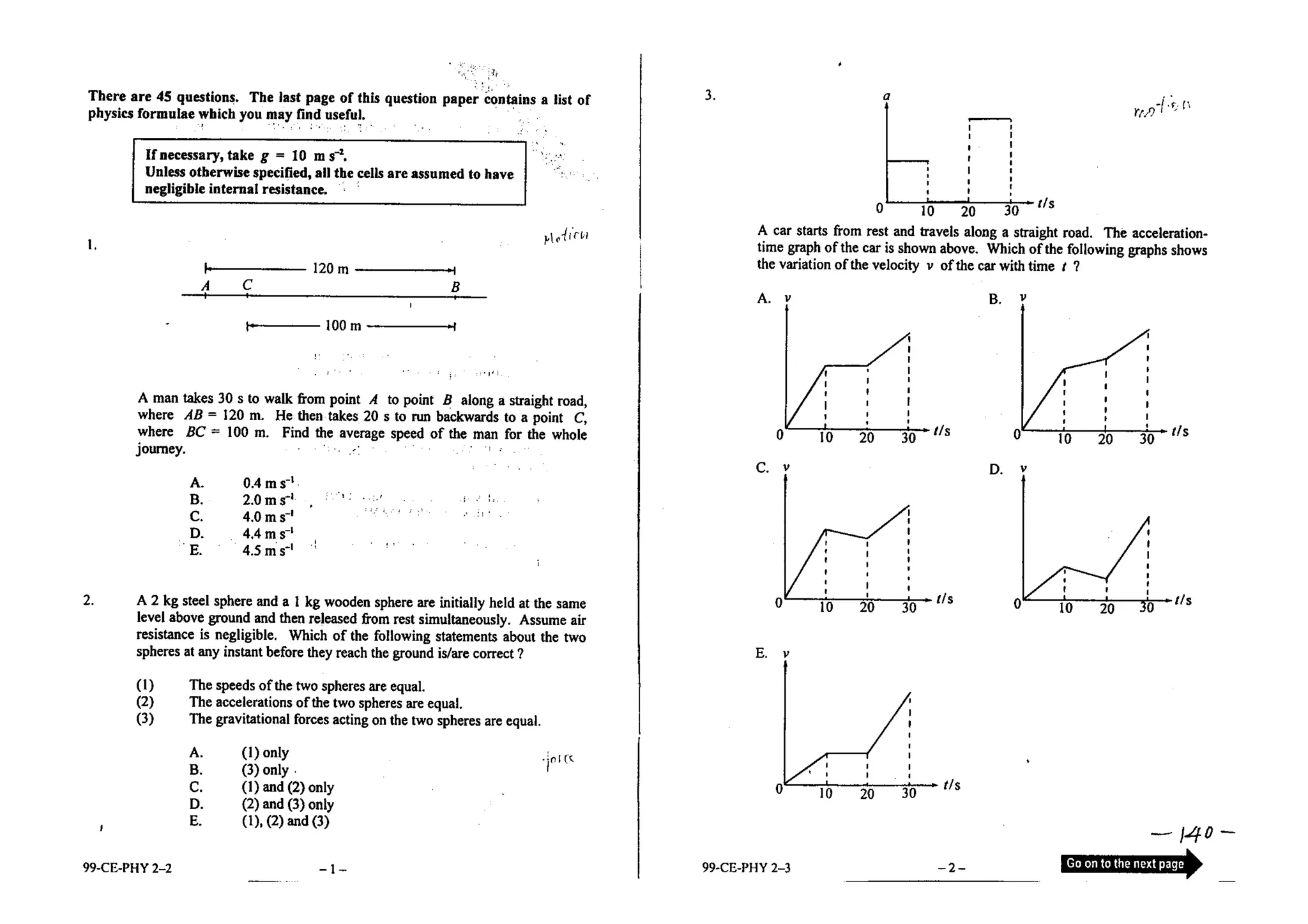 Ce Physics 1999 Paper2(E) | PDF