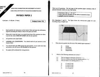 Ce Physics 2003 Paper1+2(E) | PDF